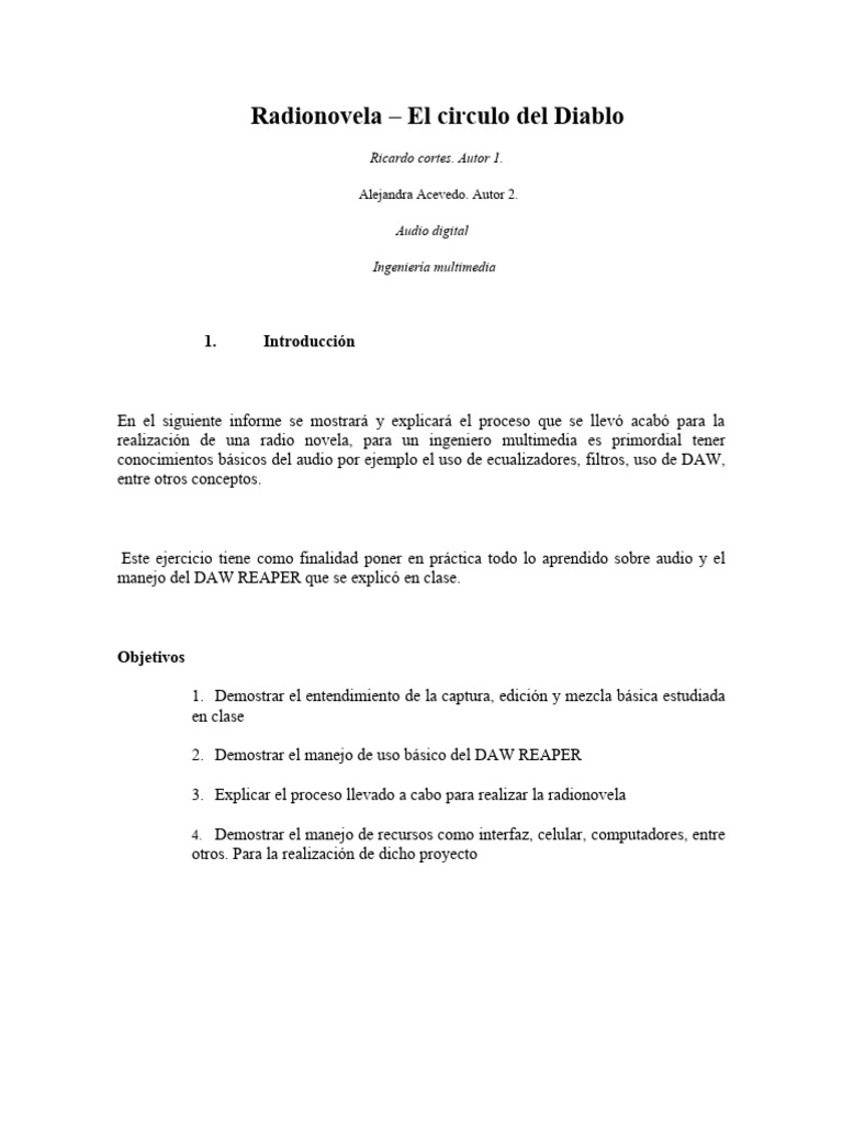 Informe Audio Digital | PDF | Ingeniería de audio