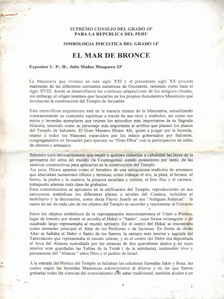 14° El Mar de Bronce - I. .P. .H. .Julio Muñoz Mosquera, 33° | PDF ...