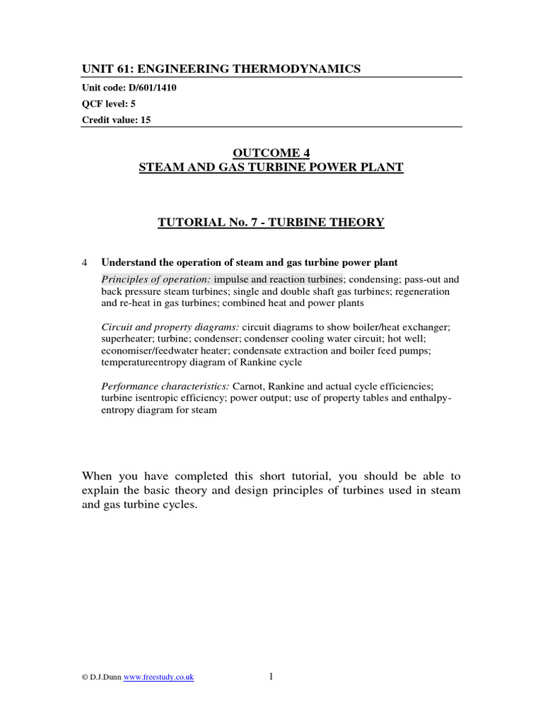 Turbine Theory | PDF | Turbine | Force