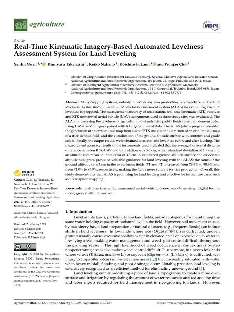 Real-Time Kinematic Imagery-Based Automated Leveln | PDF | Surveying ...