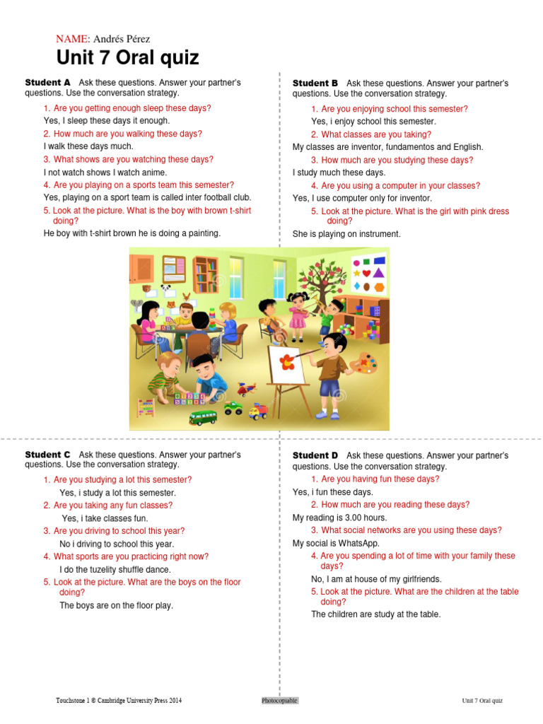 Unit 7 Oral Quiz | PDF