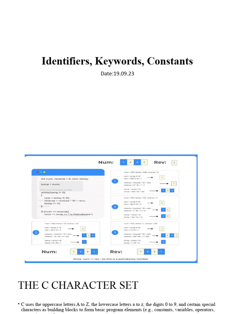 Indentifiers,Keywords,Constants | PDF | Integer (Computer Science) | Bit