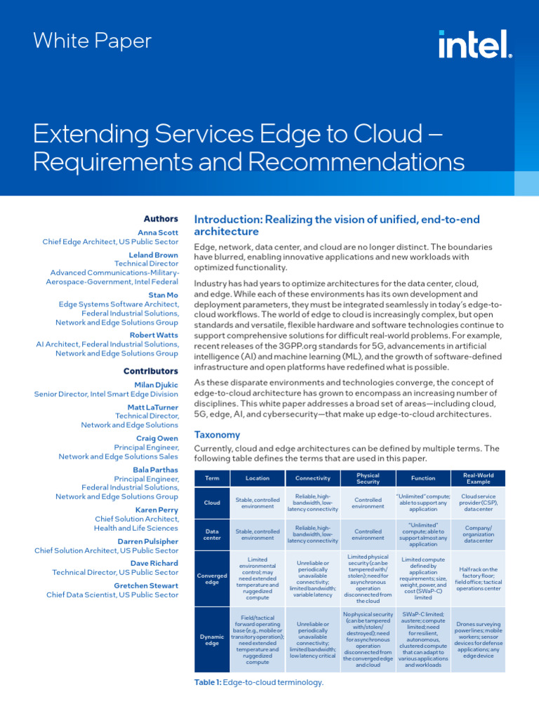 Edge To Cloud White Paper | Download Free PDF | Cloud Computing | Computer Network