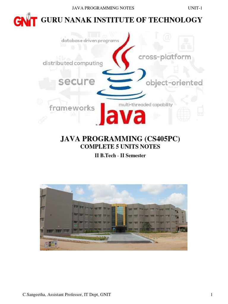 Jp Unit 1 Pdf Inheritance Object Oriented Programming Method Computer Programming