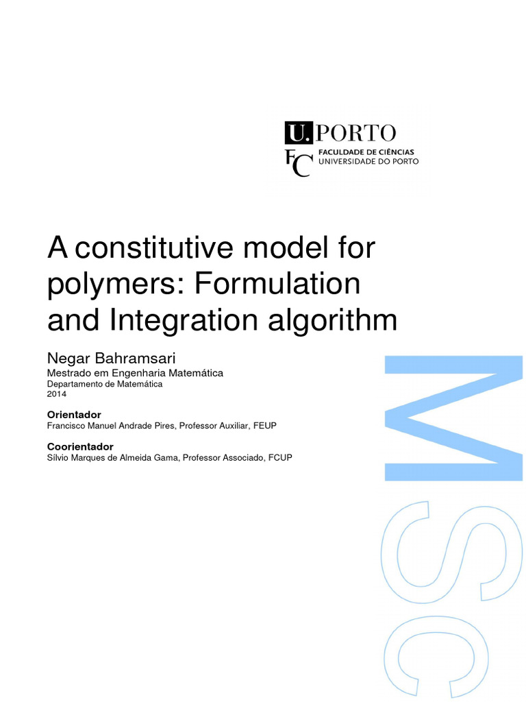 A Constitutive Model For Polymers Formulation and Integration Algorithm | PDF | Stress ...