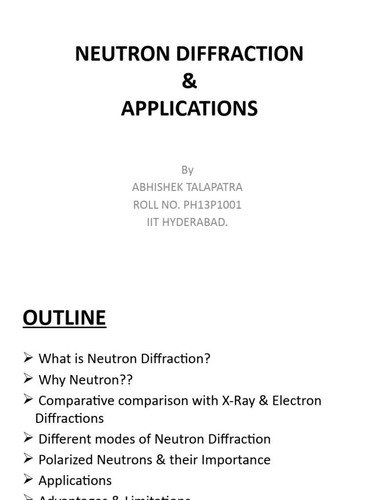 Neutron Diffraction | PDF | X Ray Crystallography | Electron