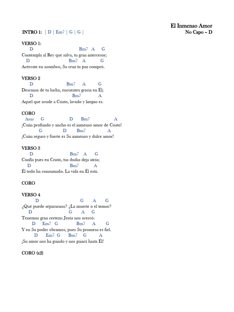El Inmenso Amor - ACORDES | PDF