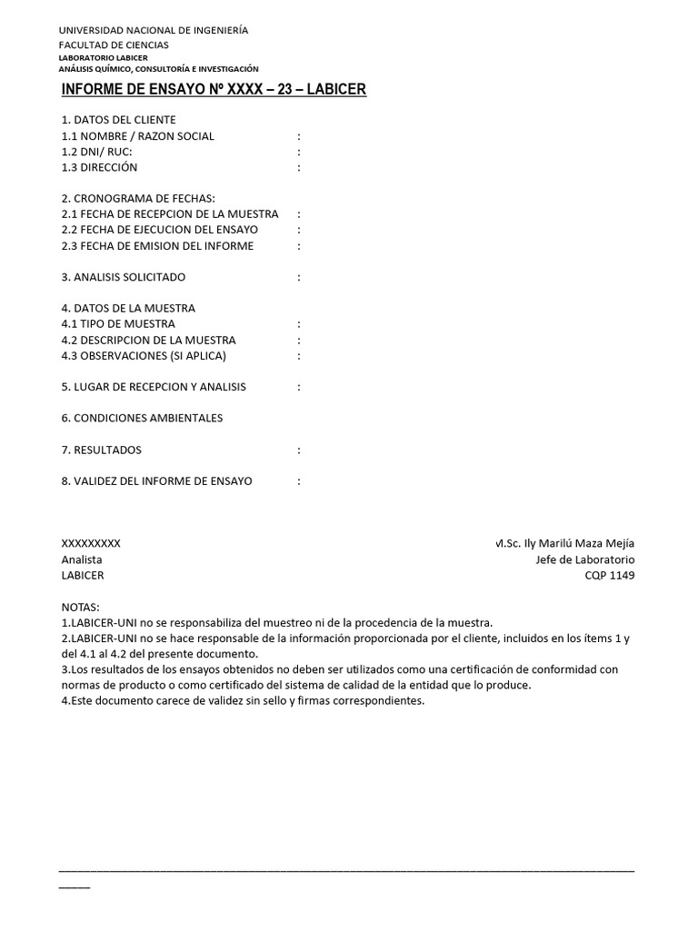 Formato de Informes | PDF