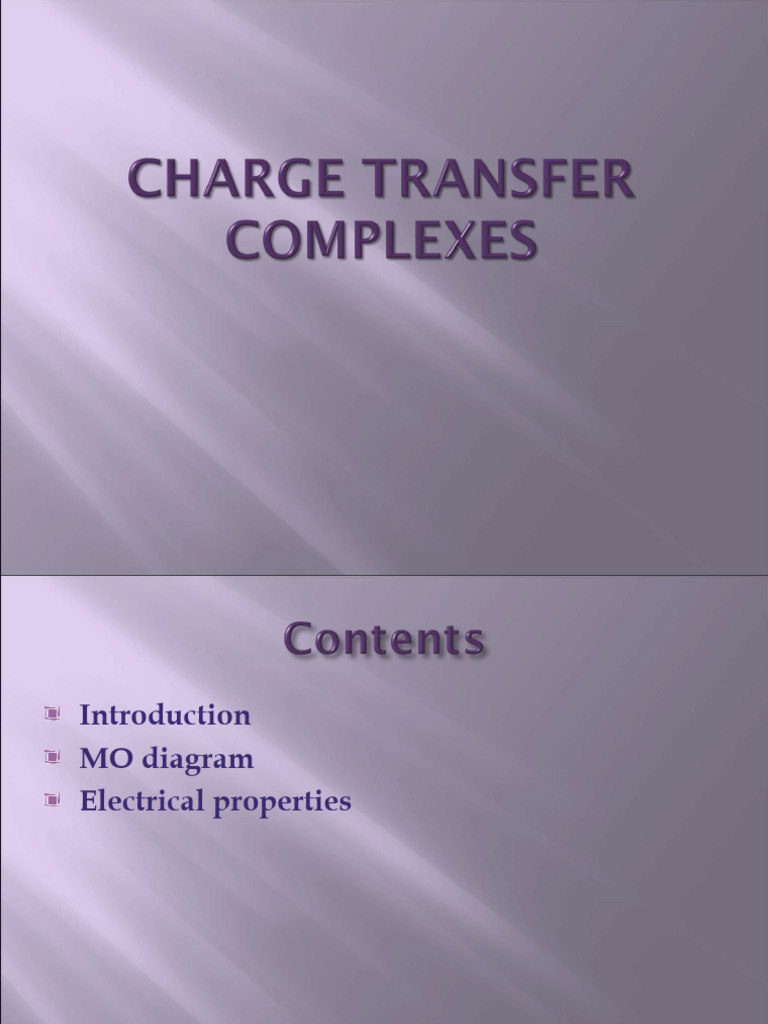 Charge Transfer Complexes | Download Free PDF | Coordination Complex ...