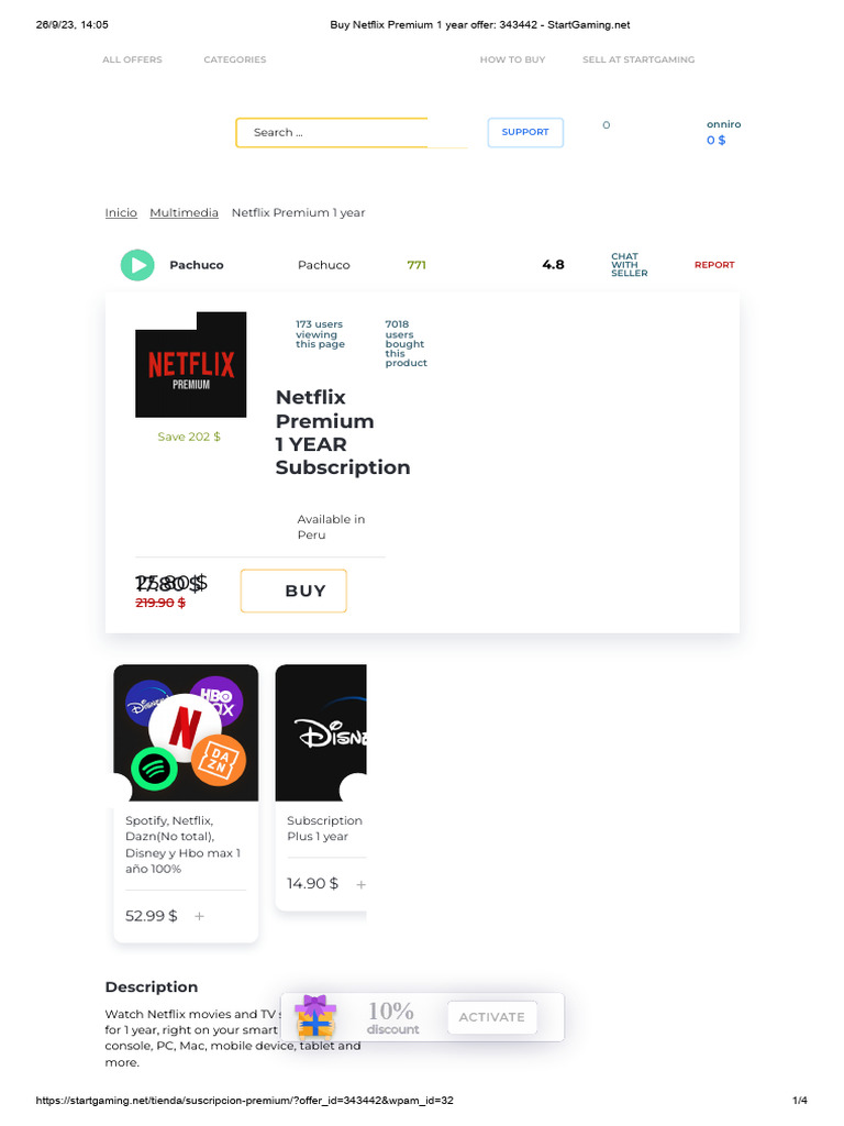 Buy Netflix Premium 1 Year Offer - 343442 | Download Free PDF | Netflix ...