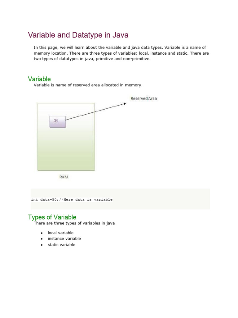 6-Variable and Datatype | PDF