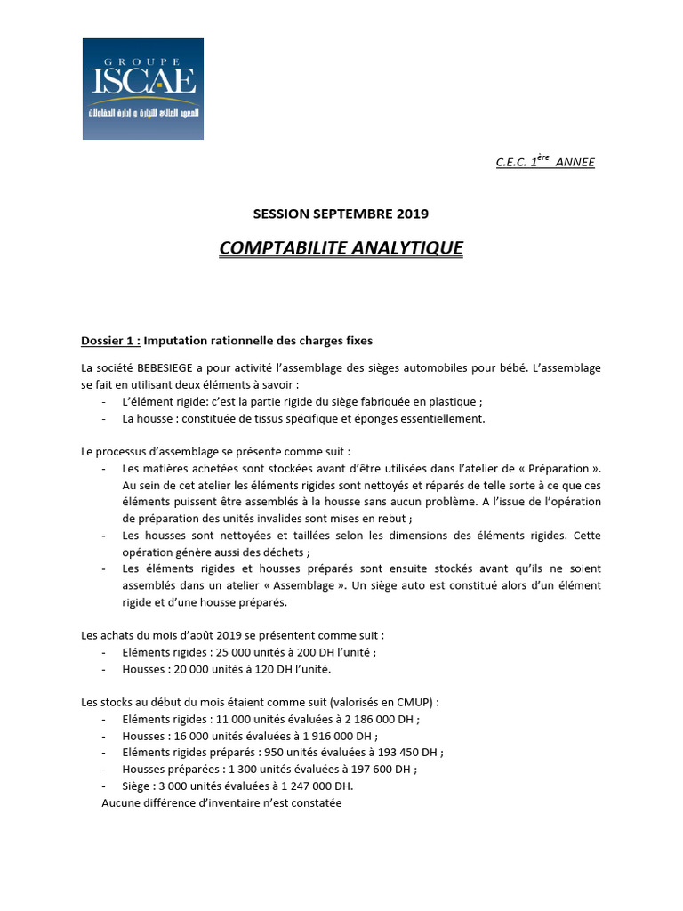 Examen - CEC - 092019 | PDF | Audit | Facture