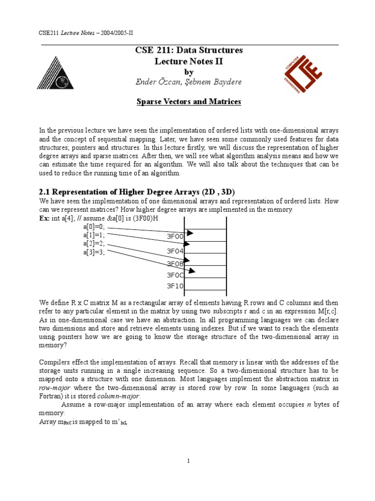CSE 211: Data Structures Lecture Notes II: Ender Özcan, Şebnem Baydere ...