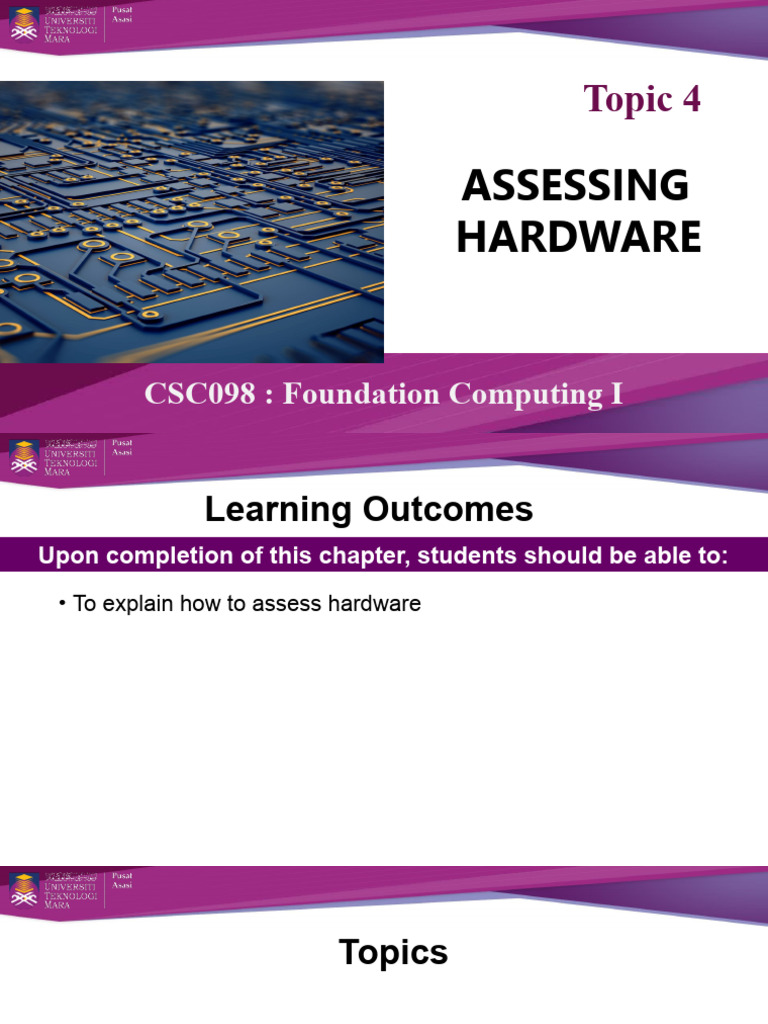 Week 4 Assessing Hardware Notes | PDF