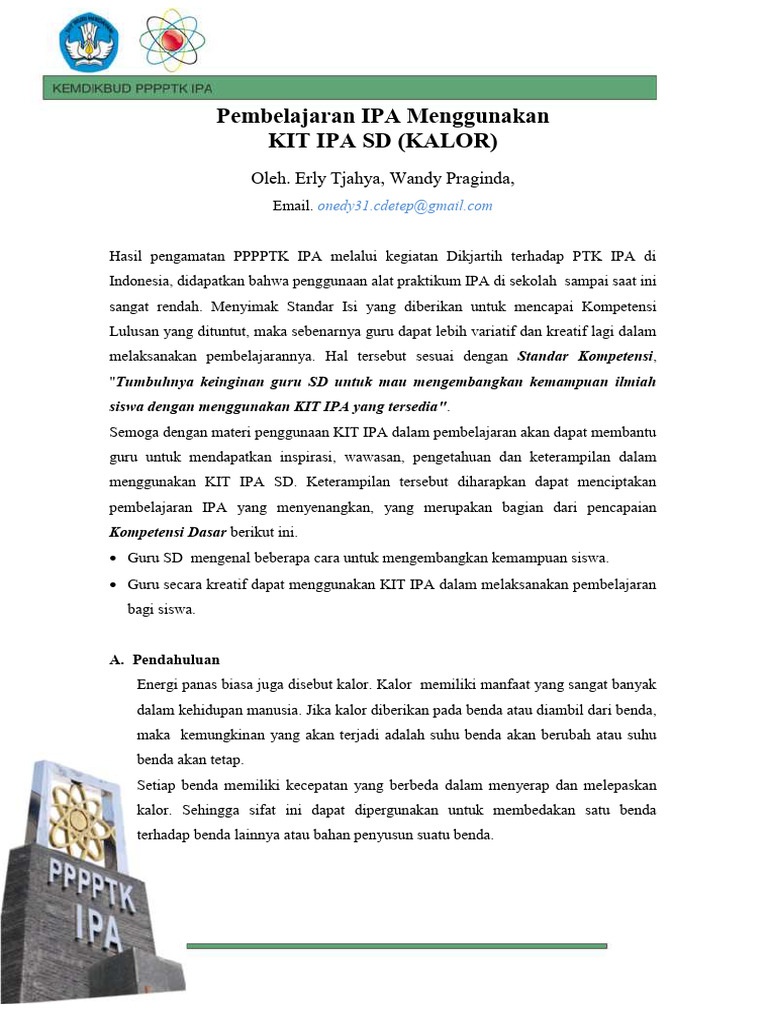 Pembelajaran IPA Menggunakan KIT IPA SD (KALOR) PDF | PDF