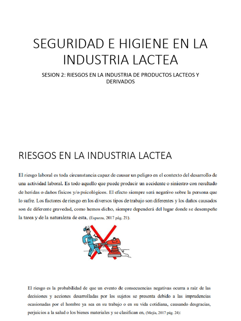 Sesion 2 Seguridad e Higiene en La Industria Lactea | PDF | Negocios