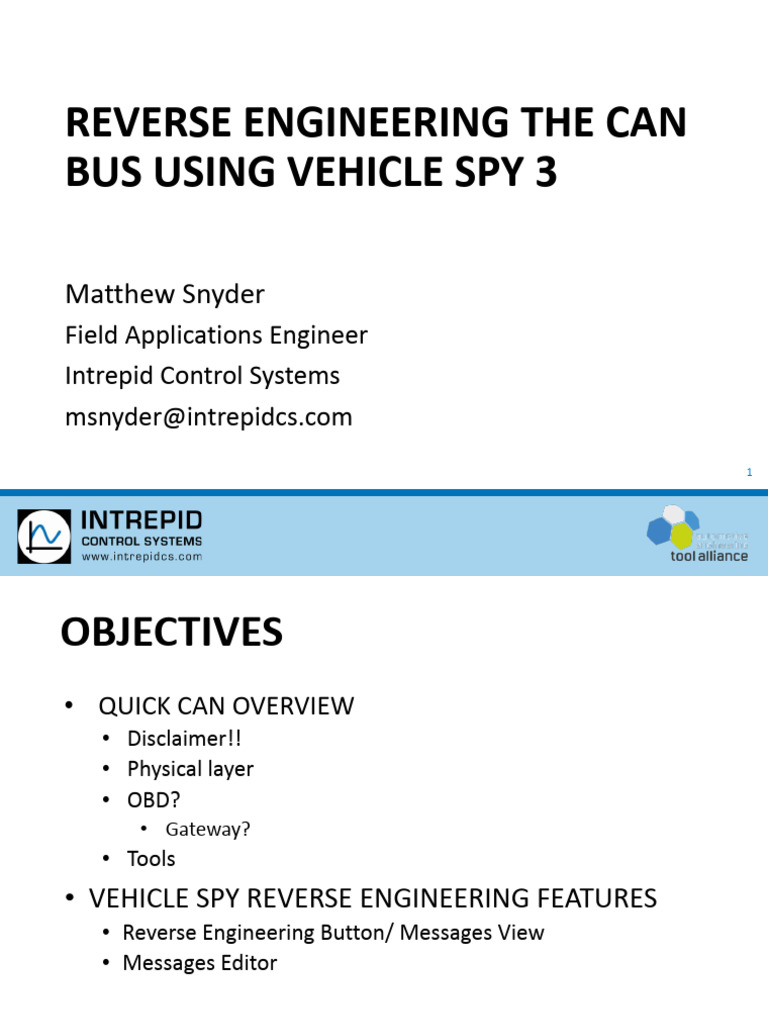 CAN Bus Reverse Engineering Using Vehicle Spy 3 | PDF | Telecommunications | Electronics