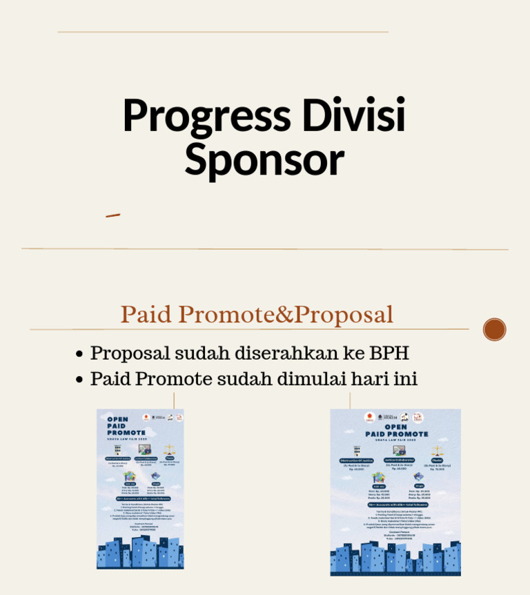 Progres Divisi Sponsorship | PDF