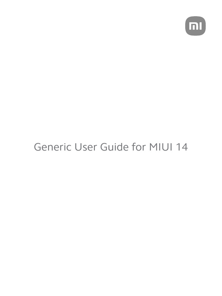 Generic User Guide For MIUI 14 | PDF | Screenshot | Battery Charger