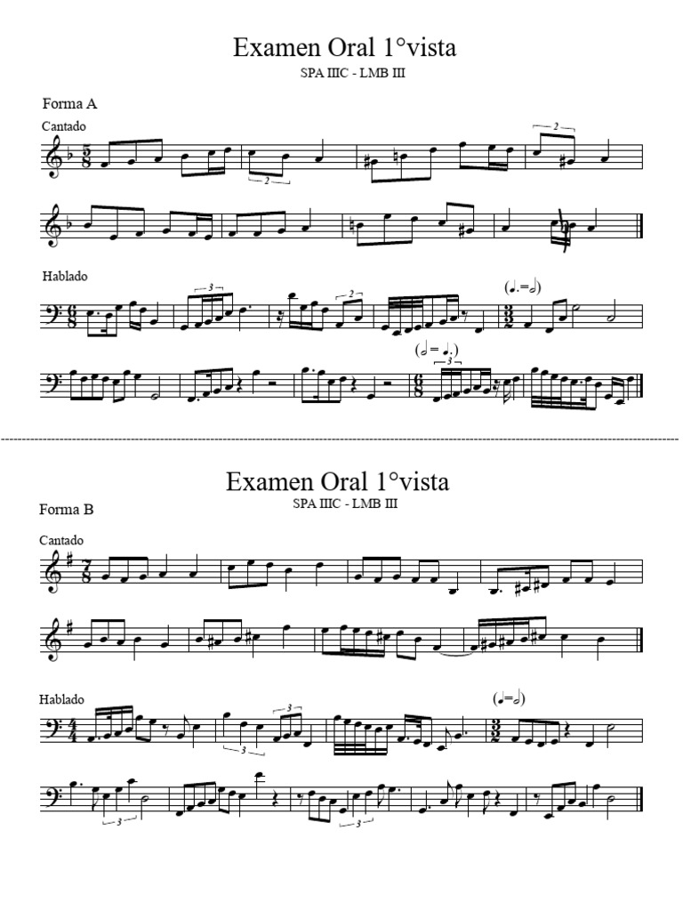 Examen Solfeo 3 | PDF