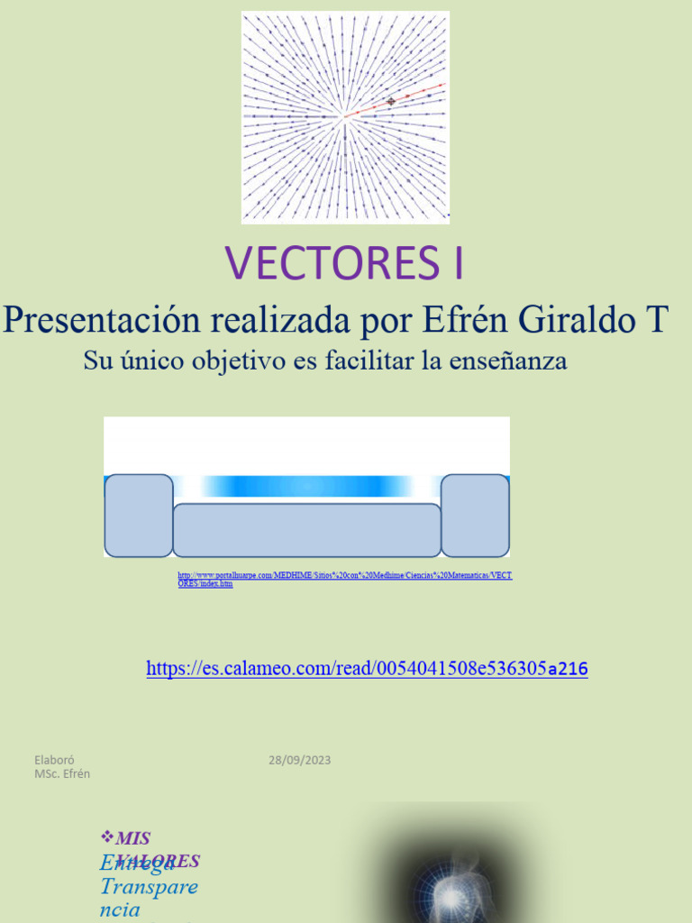 Vectores 1 | PDF | Vector Euclidiano | Escalar (Matemáticas)