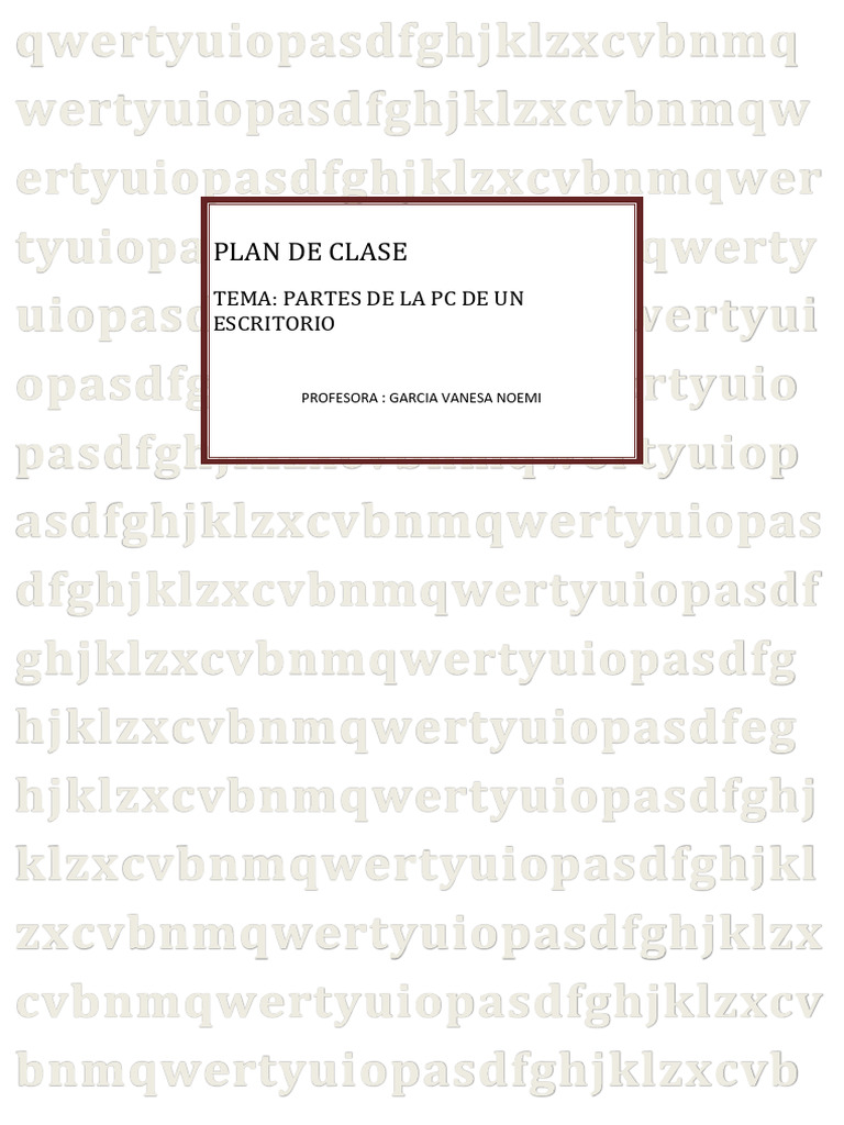 Plan de Clase Parte de La PC de Escritorio | PDF