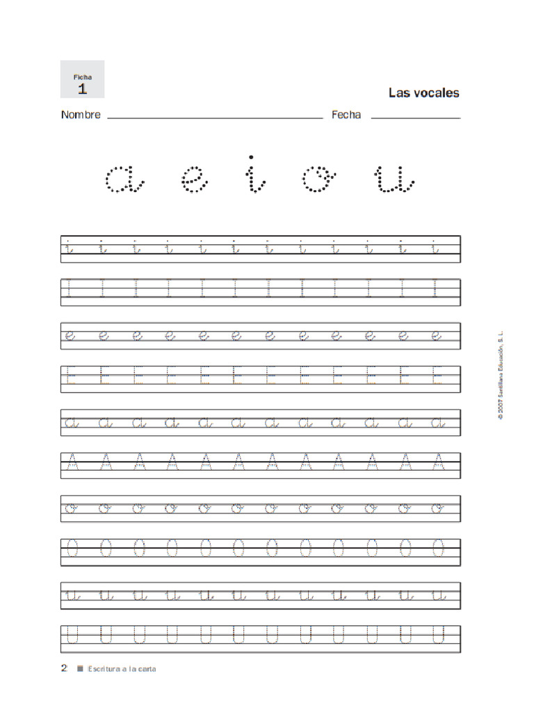 lectoEscritura vocales | PDF