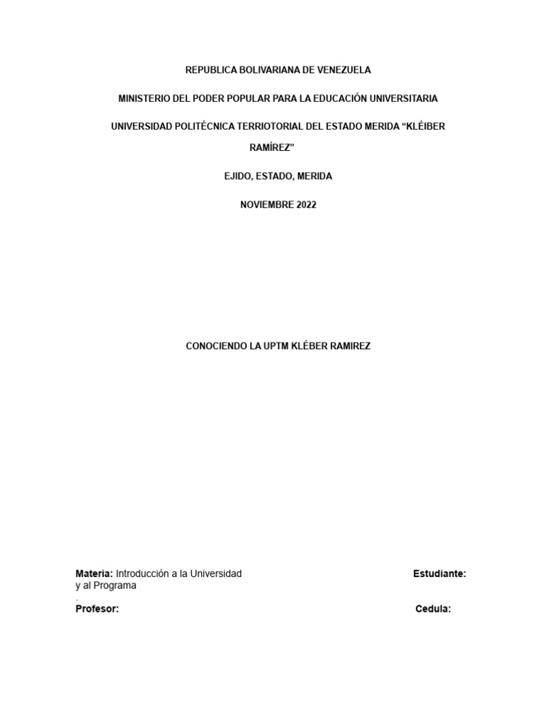 Conociendo La Uptm-Kr | PDF