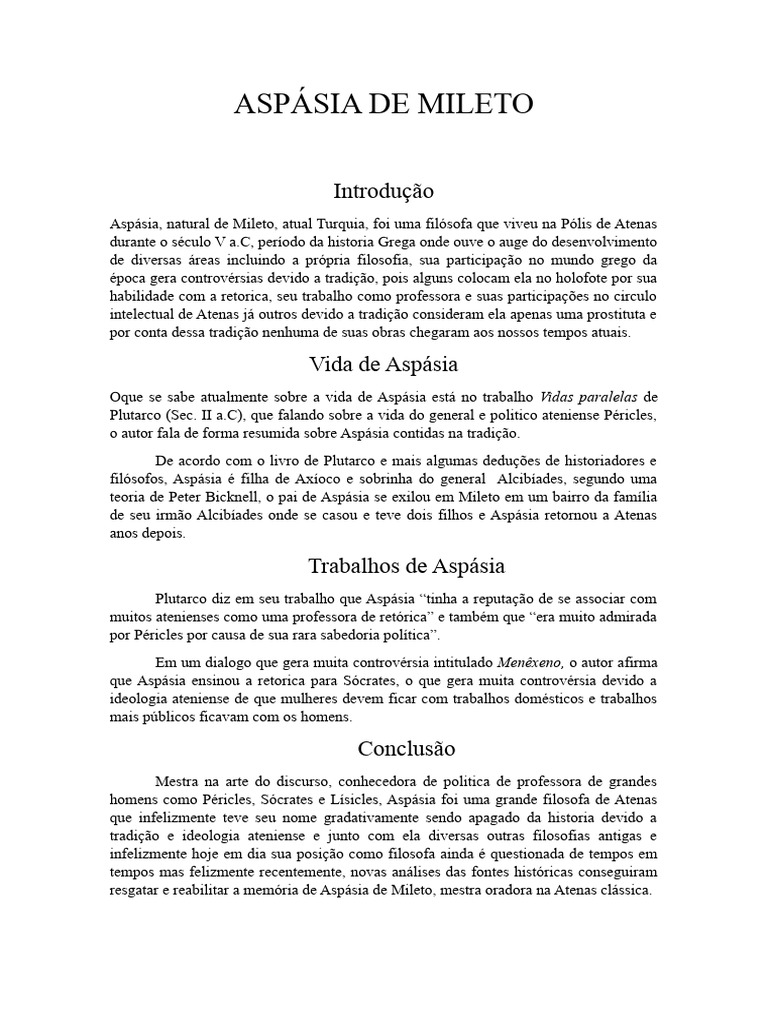 Aspásia de Mileto | PDF Aspásia de Mileto | PDF