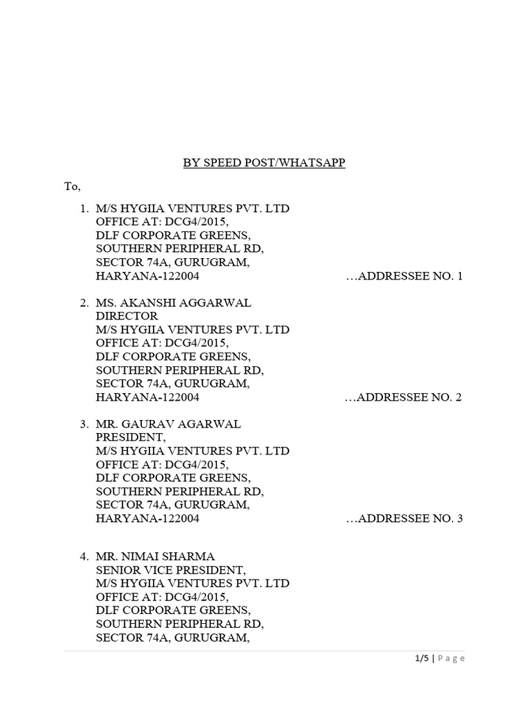 Legal Notice Interior Hints | PDF