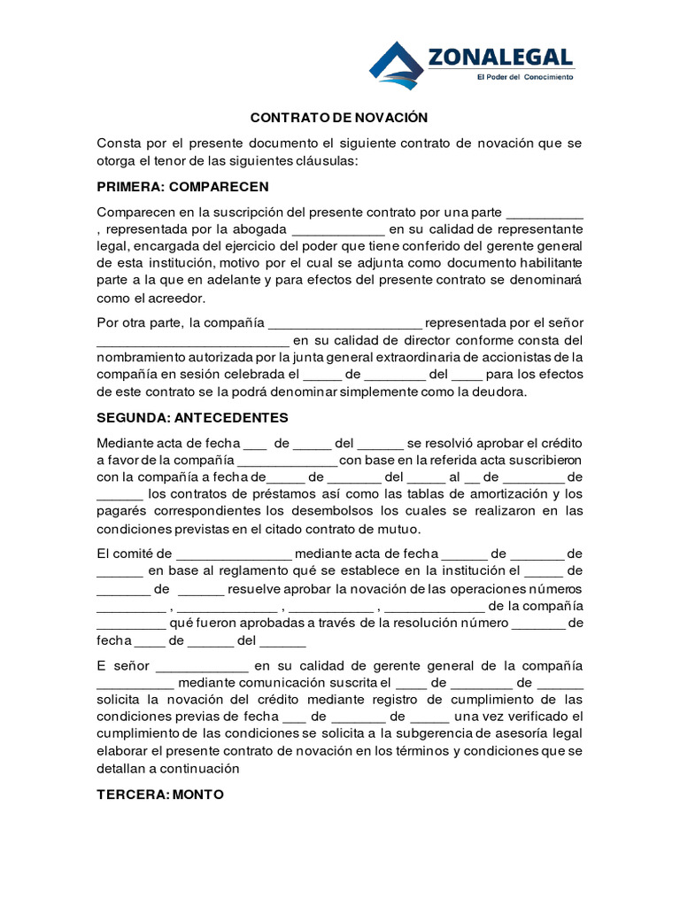Contrato de Novacion | PDF | Interés | Pagos Contrato de Novacion | PDF | Interés | Pagos