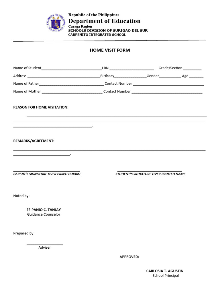 Home Visit Form | PDF