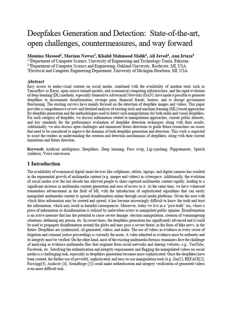 Deepfakes Generation and Detection | PDF | Social Media | Popular ...
