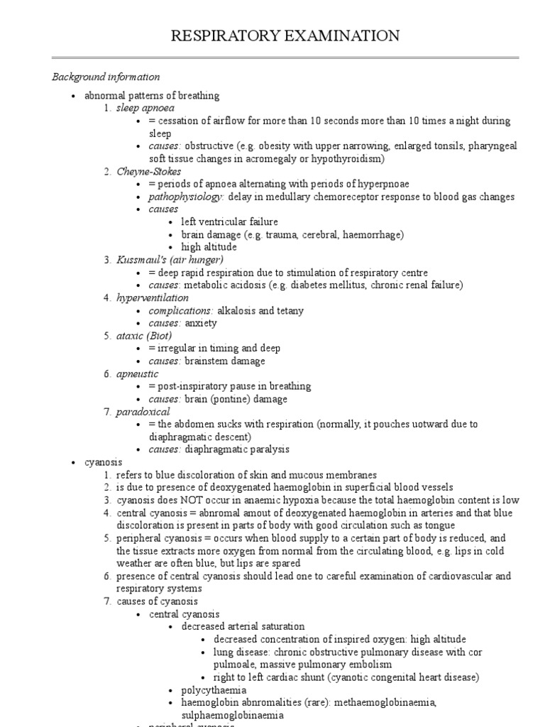 Examination of Respiratory System | Cough | Lung