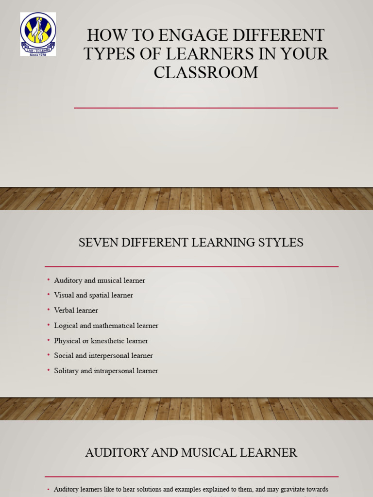 How To Engage Different Types of Learners | PDF | Wellness | Science ...