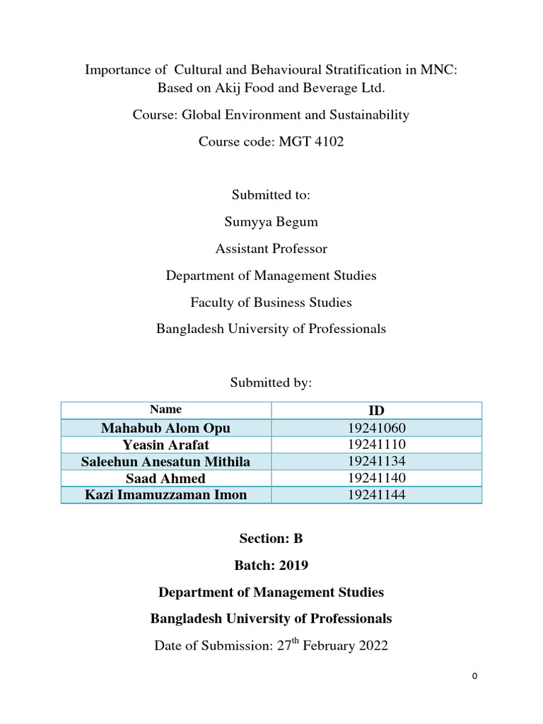 MNC Cultural Insights: Akij Case | PDF