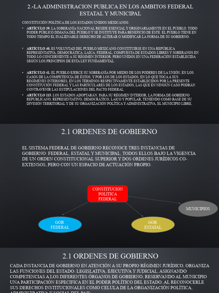 3 La Administracion Publica en Los Ambitos Federal y Estatal y ...