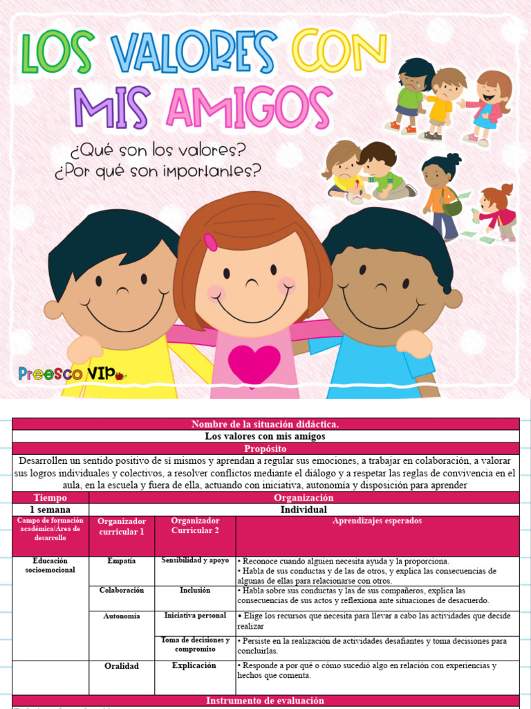 SEMANA 23 EN LINEA LOS VALORES CON MIS AMIGOS | PDF | Evaluación ...