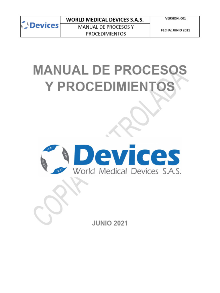 Manual de Procesos WMD | PDF | Calidad (comercial) | Sistema de manejo de calidad