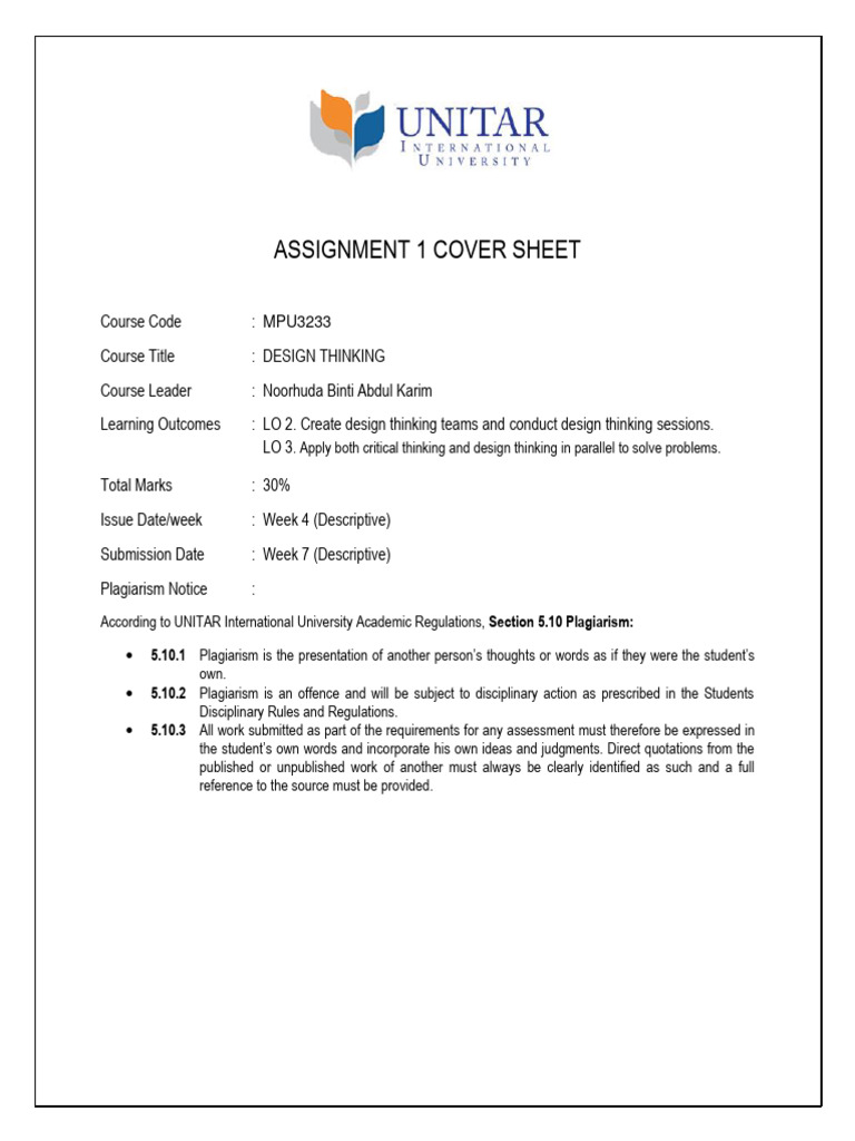 Assignment | PDF | Design Thinking | Brainstorming