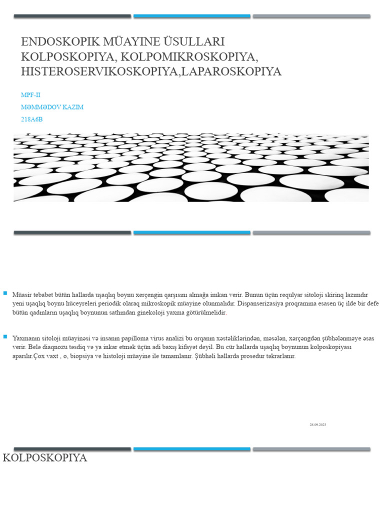 Endoskopik Müayine Üsulları Ginek | PDF