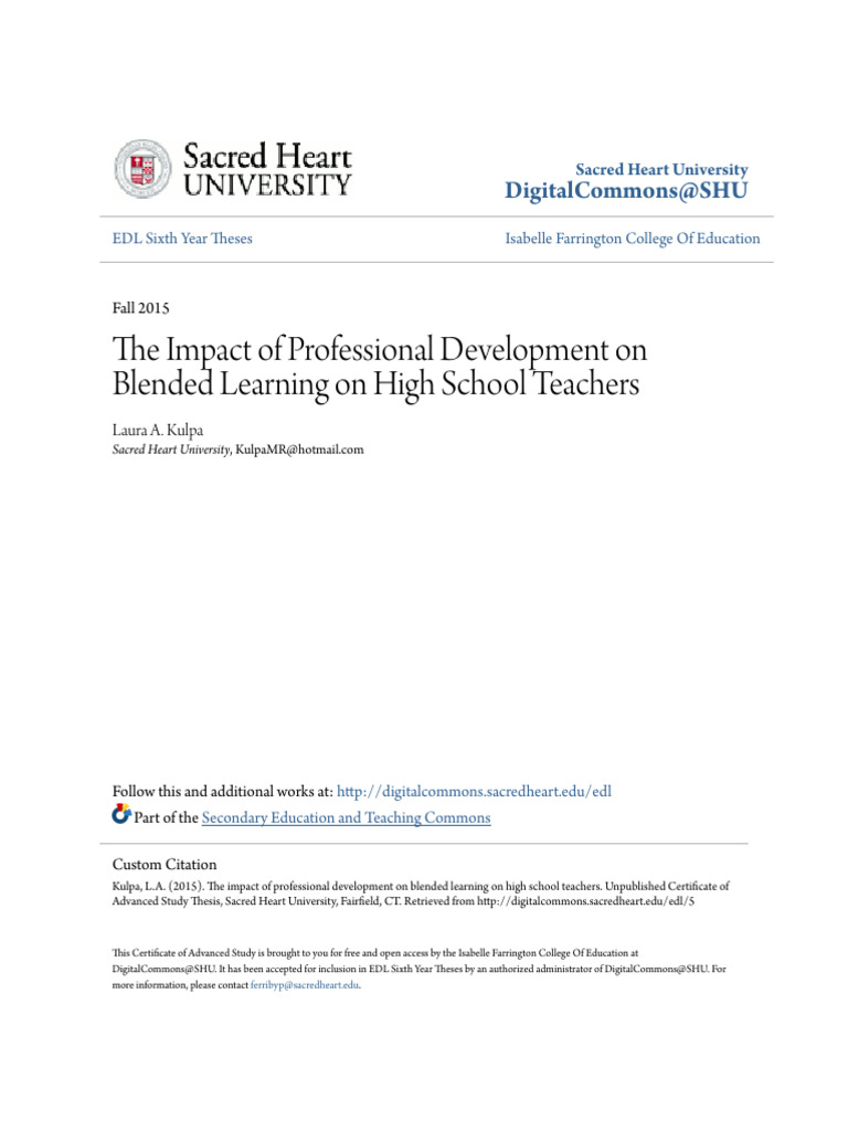 The Impact of Professional Development On Blended Learning On Hi | PDF ...