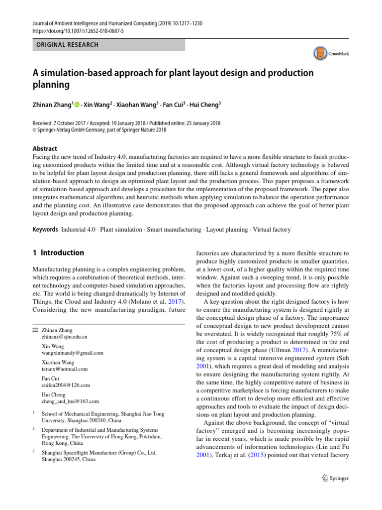 A Simulation-Based Approach For Plant Layout Design and Production | PDF