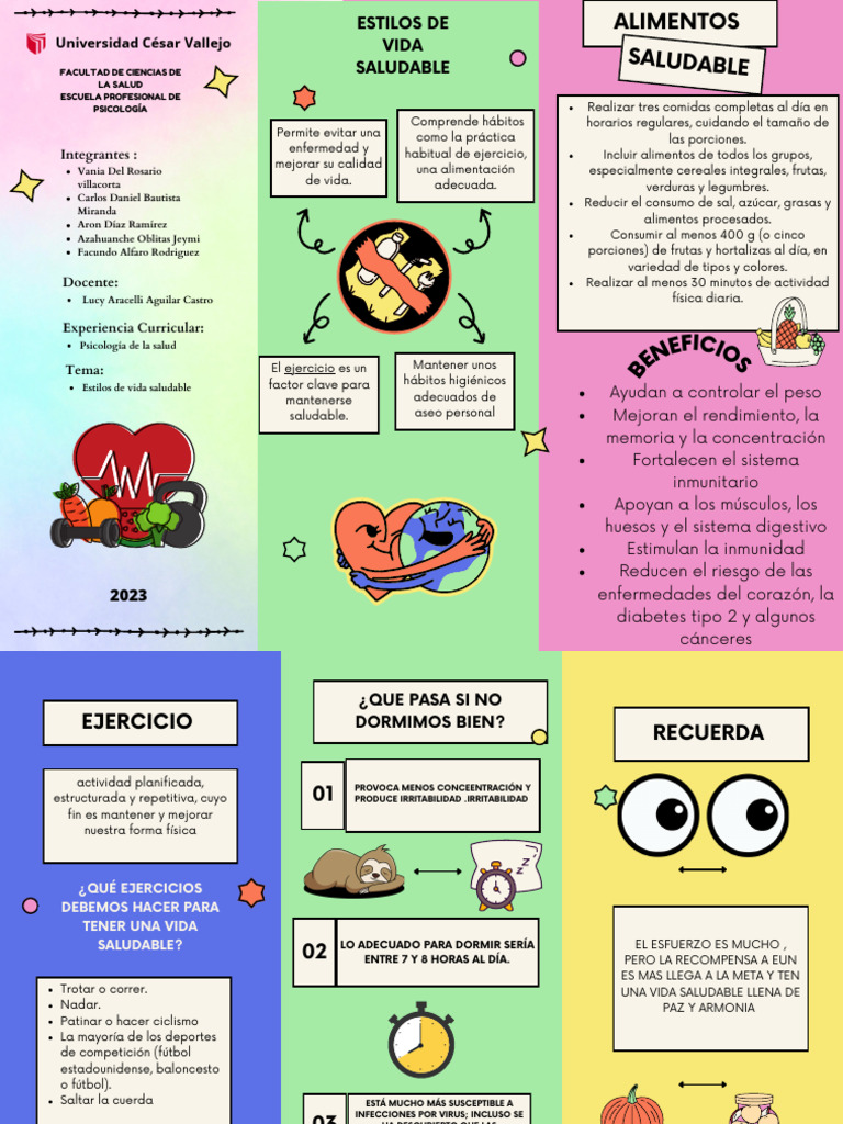 Triptico Estilos de Vida Saludable | PDF | Alimentos | Salud pública