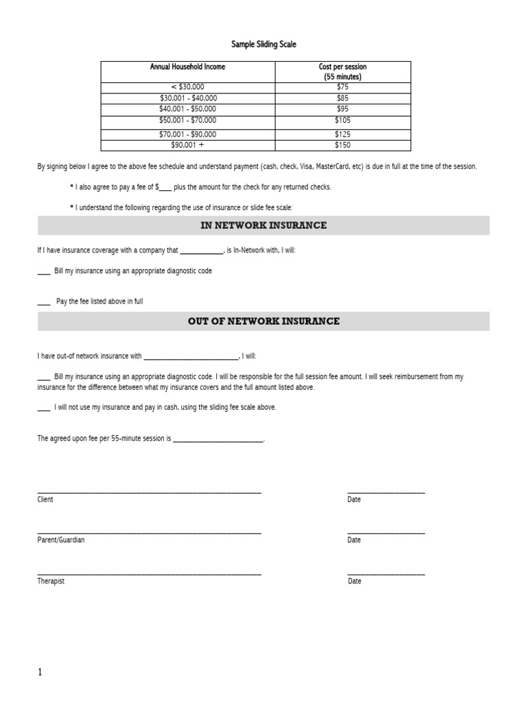 Sample Sliding Fee Form | PDF | Economies