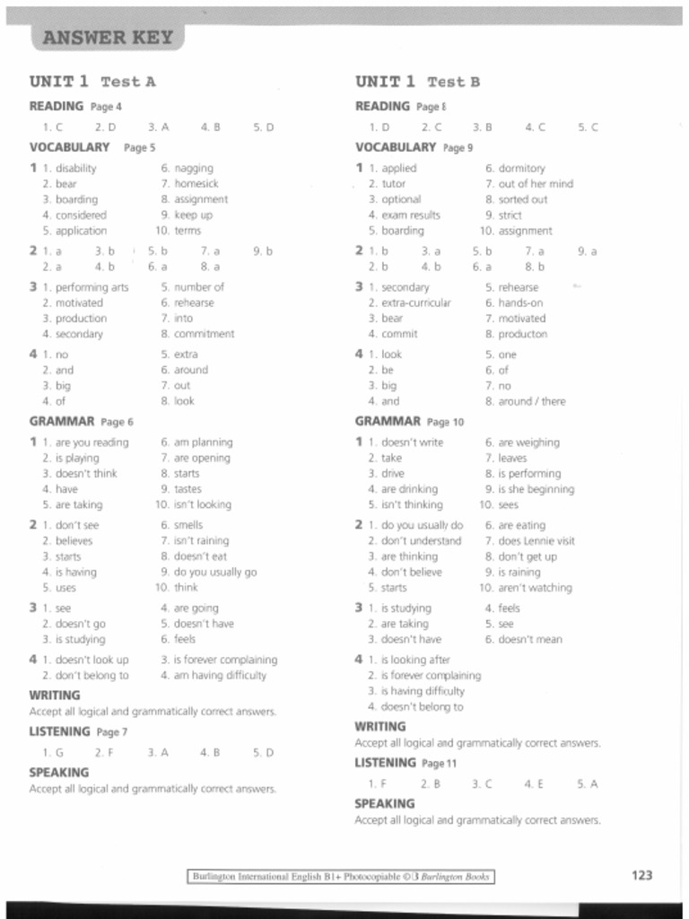 Answer Key 1 | PDF
