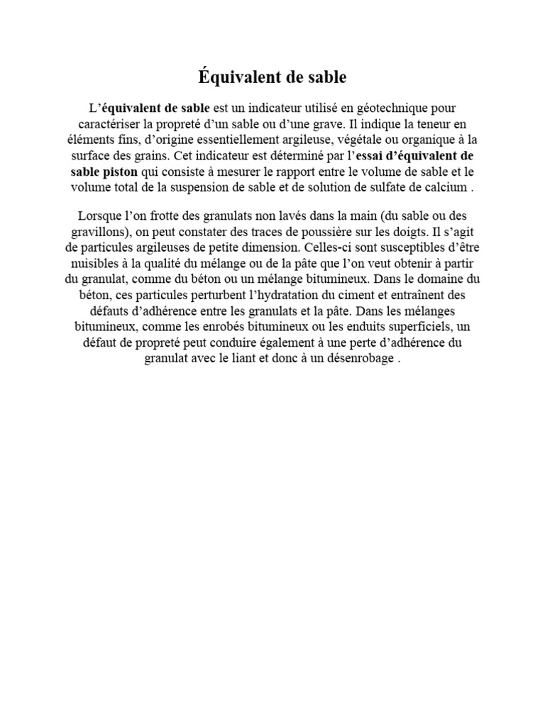 Équivalent de Sable1 | PDF