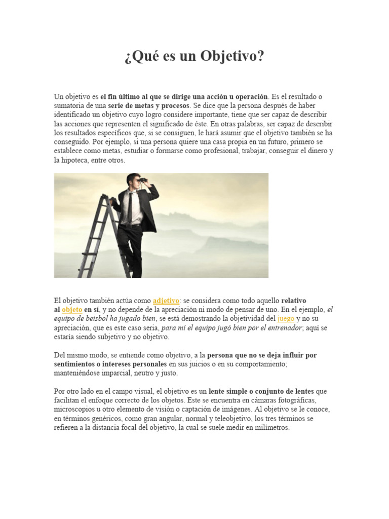 Qué Es Un Objetivo | PDF | Lente de la cámara | Planificación