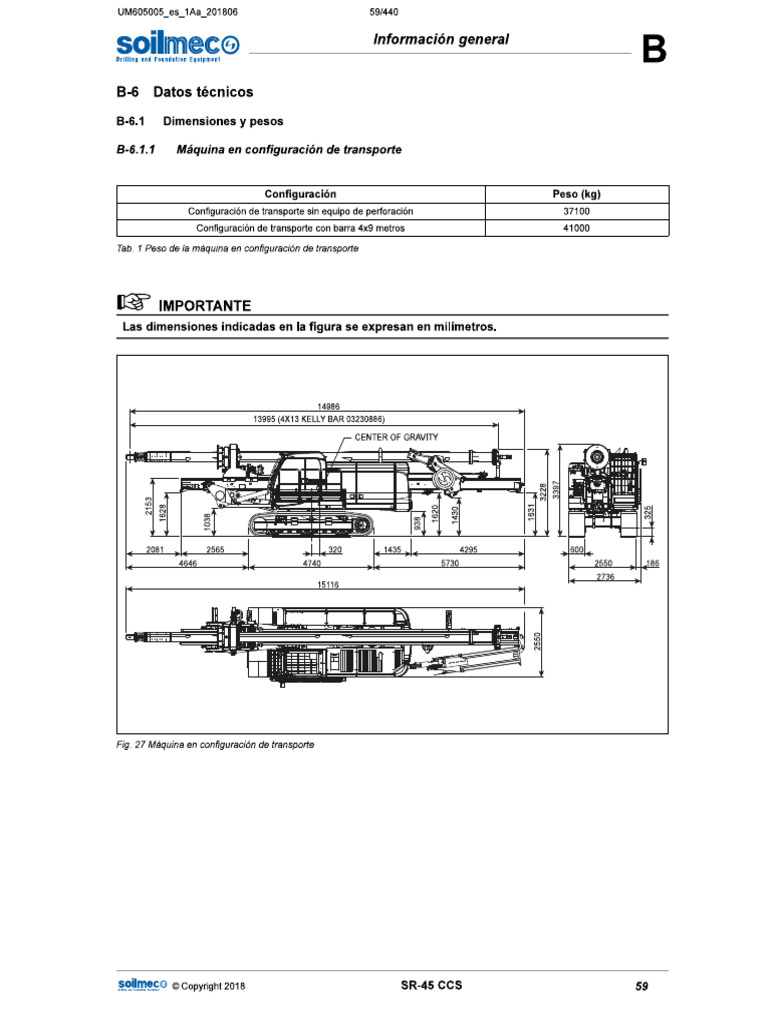 Especificaciones Tacnicas Piloteadora Soilmec Sr45 | PDF