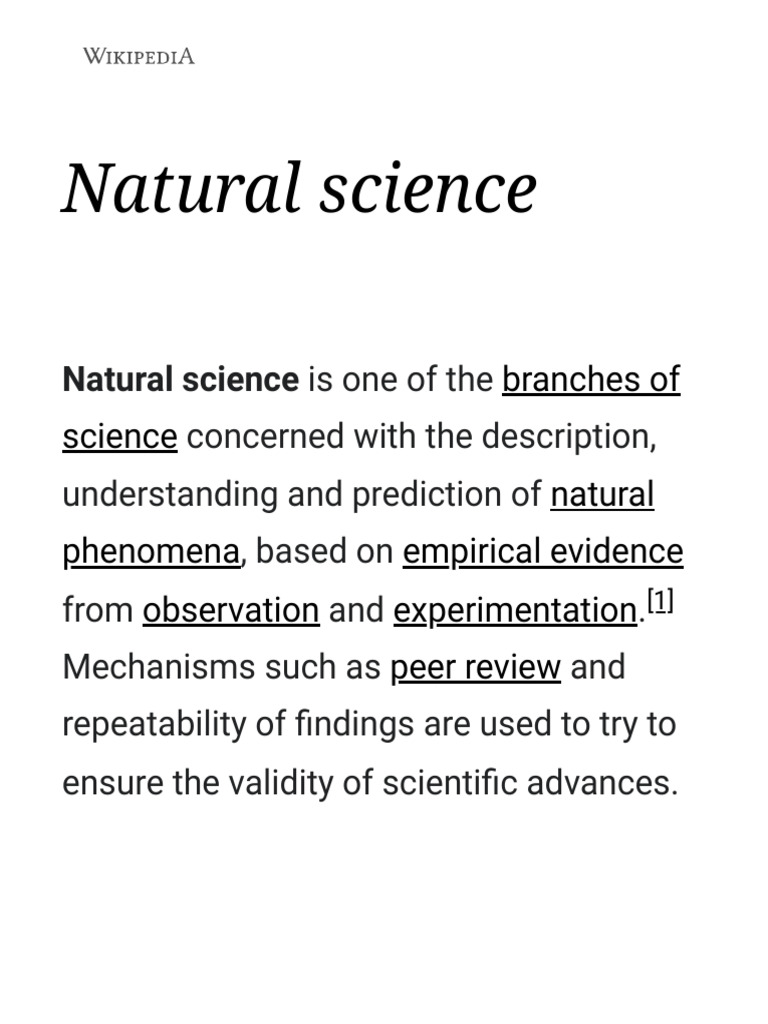 Natural Science - Wikipedia | PDF | Natural Sciences | Physics